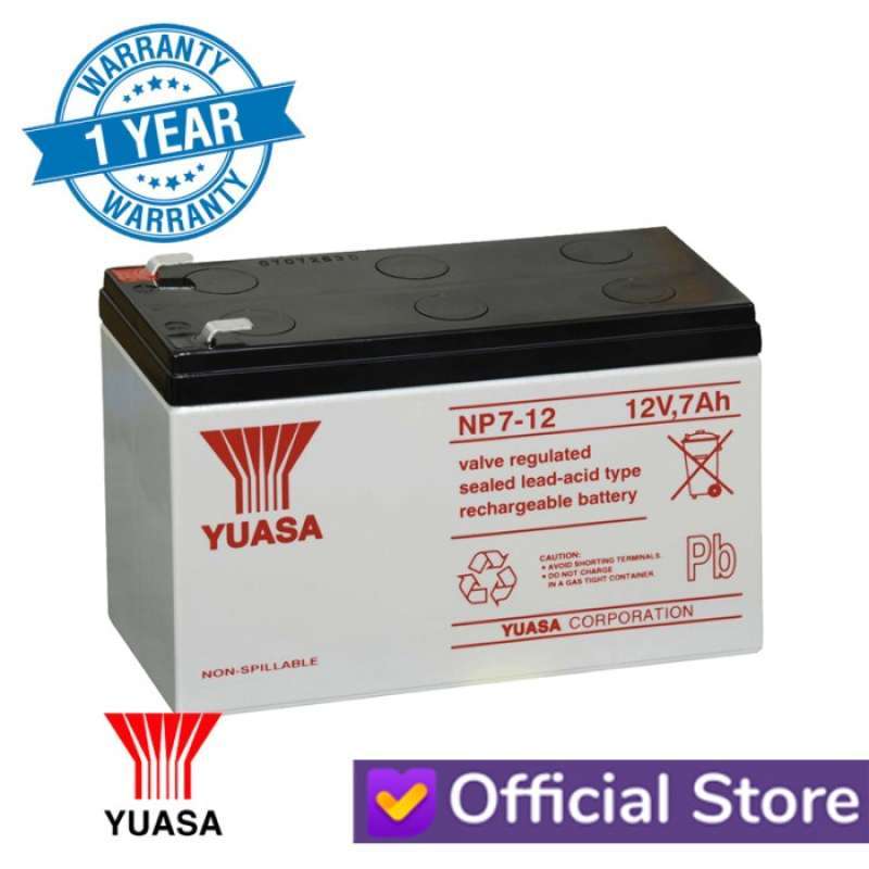 Promo YUASA BATTERY AKI KERING UPS NP7-12 Yuasa 12V 7AH Diskon 9% di Seller upper game ...