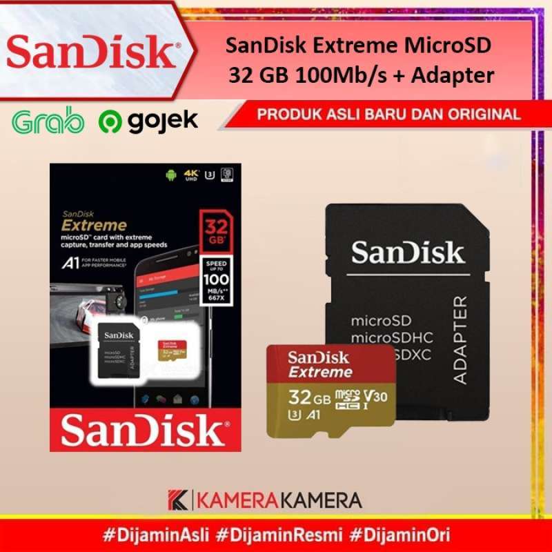 Promo Sandisk Extreme Microsd 32Gb 100Mb/S Microsdhc Uhs-I + Adapter Diskon 12% di Seller ...