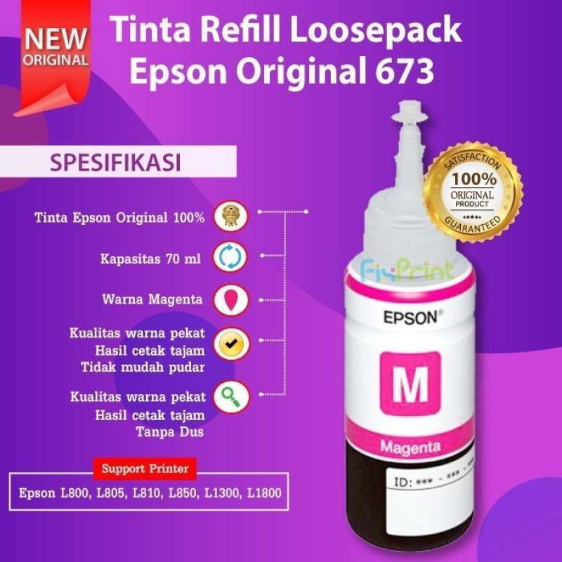 Promo Epson Ink 673 T673 Tinta Refill Printer L800 L805 L850 L1800 Diskon 12% di Seller Zevanya ...