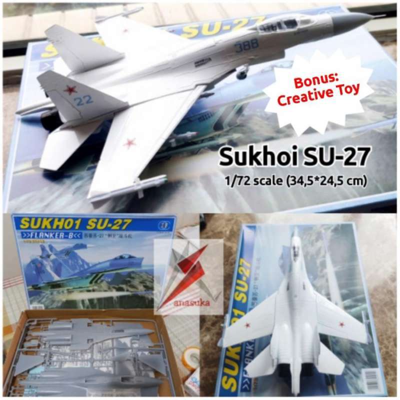 Jual Model kit Sukhoi Su-27 Rusia Pesawat Tempur Miniatur di Seller ...