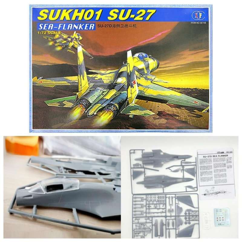 Jual Model kit Sukhoi Su-27 Rusia Pesawat Tempur Miniatur di Seller ...