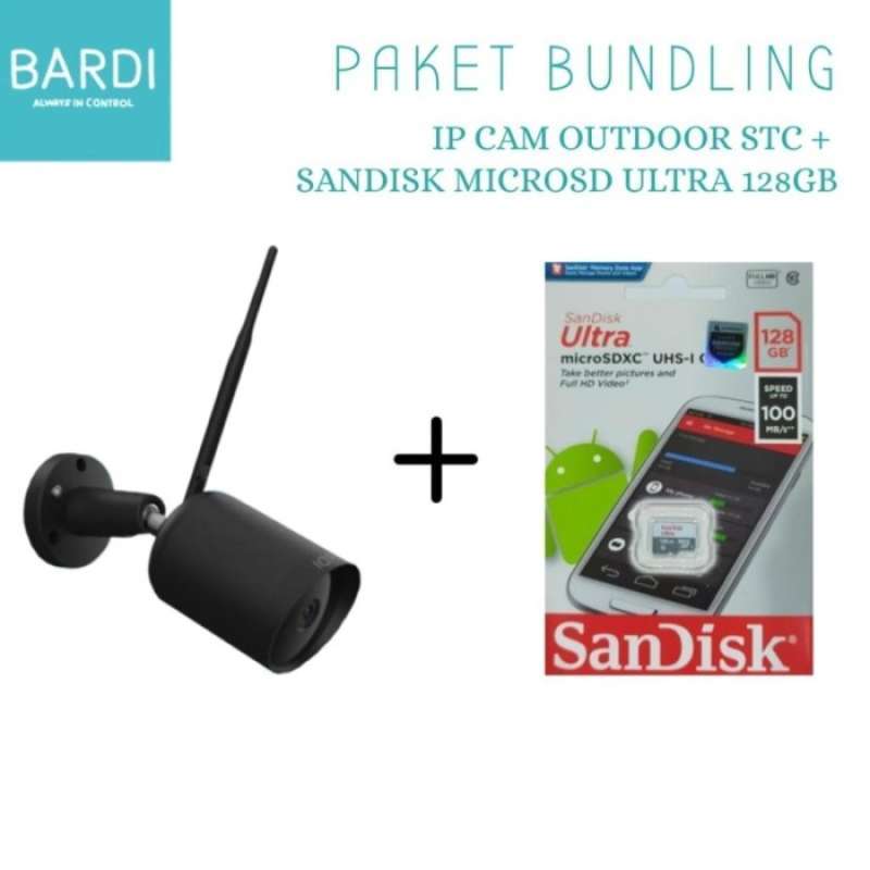 Promo Bardi Cctv Outdoor Stc Ip Camera + Micro Sd Sandisk Ultra 128Gb ...