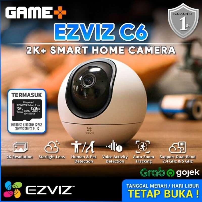 Promo Ezviz C6 2K 4Mp Pan Tilt Wi-Fi Camera With Auto-Zoom Starlight Lens - 128GB Diskon 13% di ...