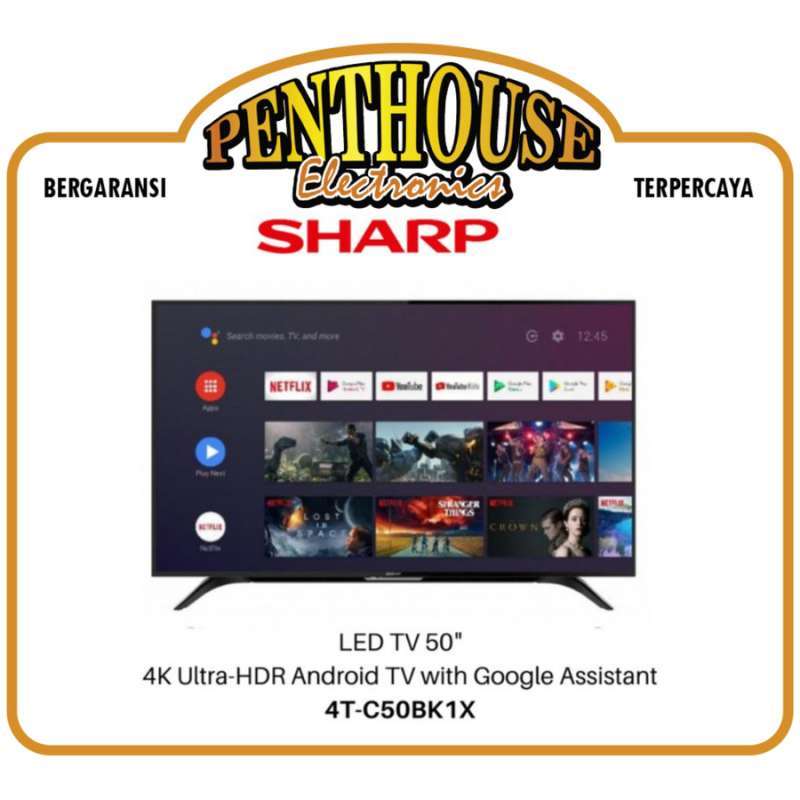 Jual Sharp LED TV 50 Inch 4T-C50BK1X / 4TC50BK1X Smart Android TV UHD ...