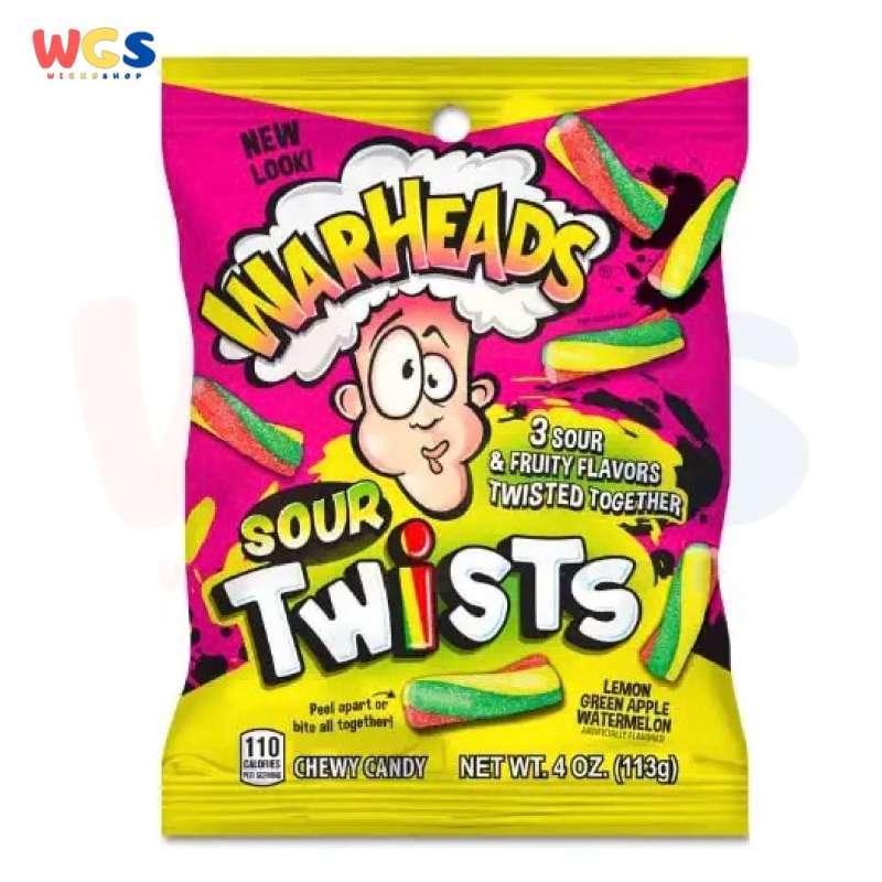 Jual Permen Warheads Sour and Fruity Chewy Candy Twisted Together 4oz ...