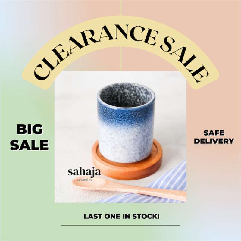Jual Gelas Ocha Keramik Premium Artisan Japanese Coffee Tea Cup Blue ...