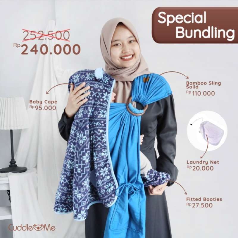 Jual Cuddle Me Paket Ring sling gendongan baby cape Fitted Booties ...