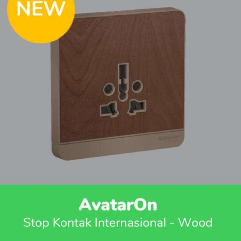 Promo Schneider Electric AvatarOn Wood Stop Kontak International - 1 ...