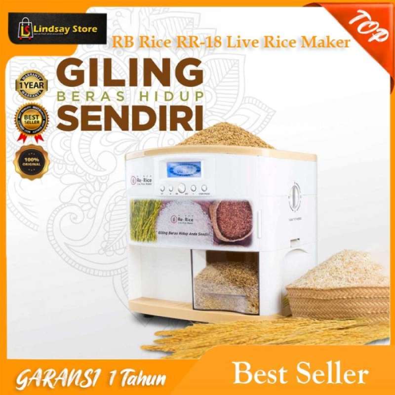 Jual RB Rice RR-18 Live Rice Maker Mesin Penggiling Padi Rumah Tangga ...