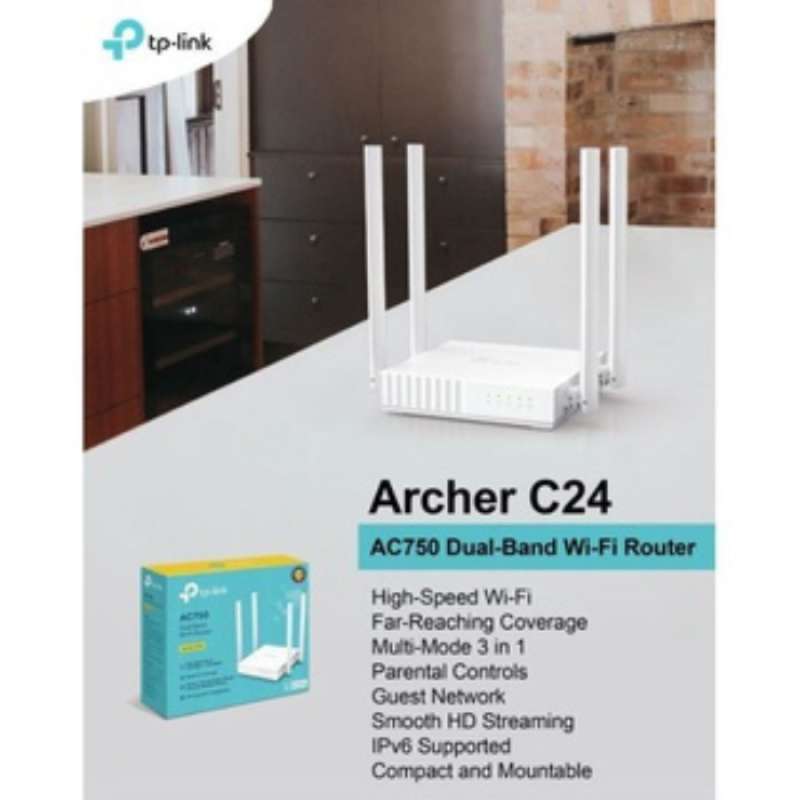 Jual Router Wireless Tp-link Archer C24 Ac750 Dual Band 300mbps - Archer C24 Di Seller Ungu ...