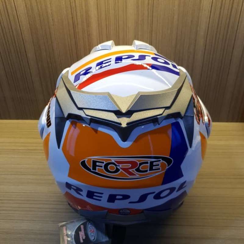 Jual Helm Half Face Dewasa Double Visor Anti Pecah SNI Repsol Moto GP ...