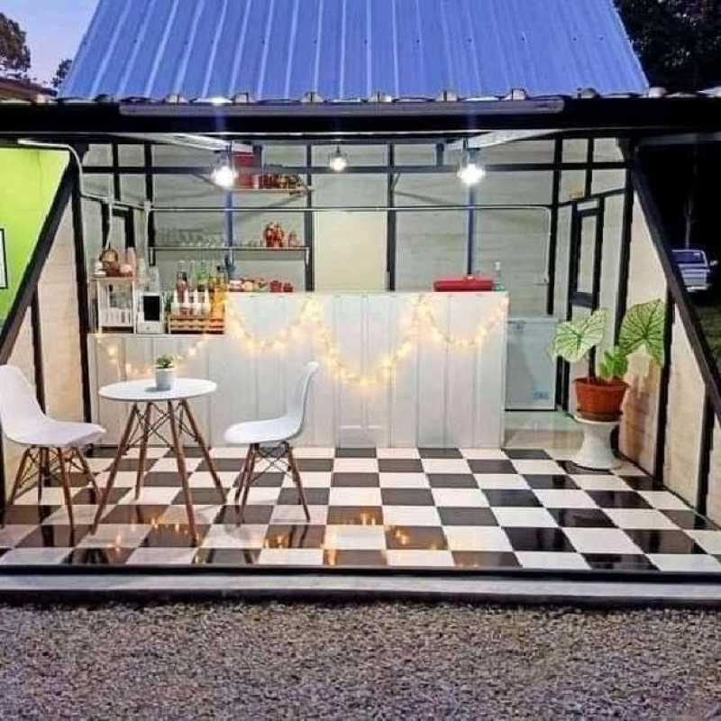 Jual Pemasangan Pembuatan Mini Cafe Besi Hollow Atap Spandek Permeter ...