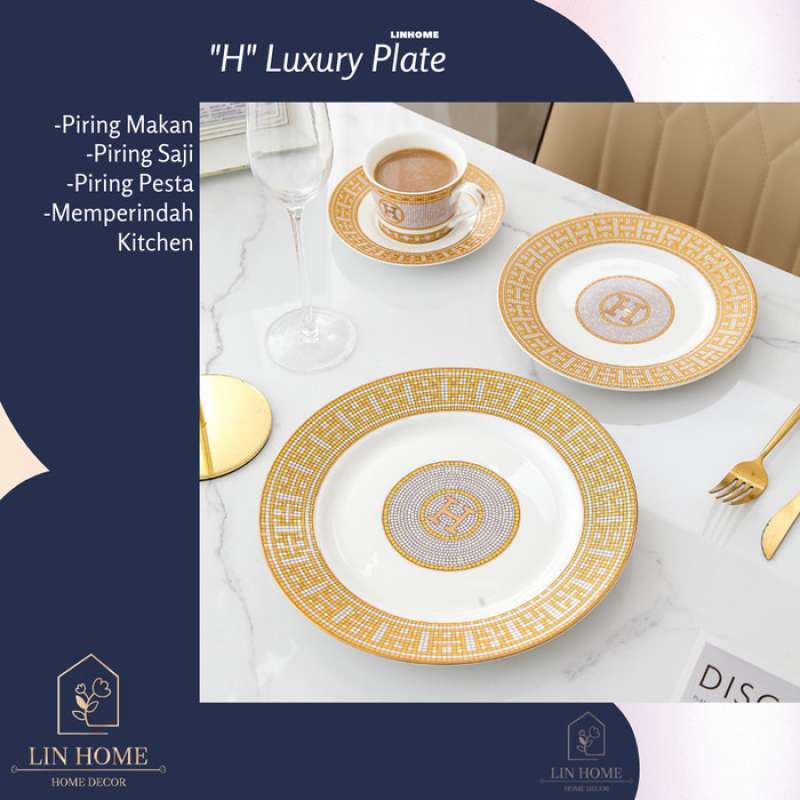 Promo H Luxury Plate / Piring Mewah / Piring Makan / Piring Cantik ...