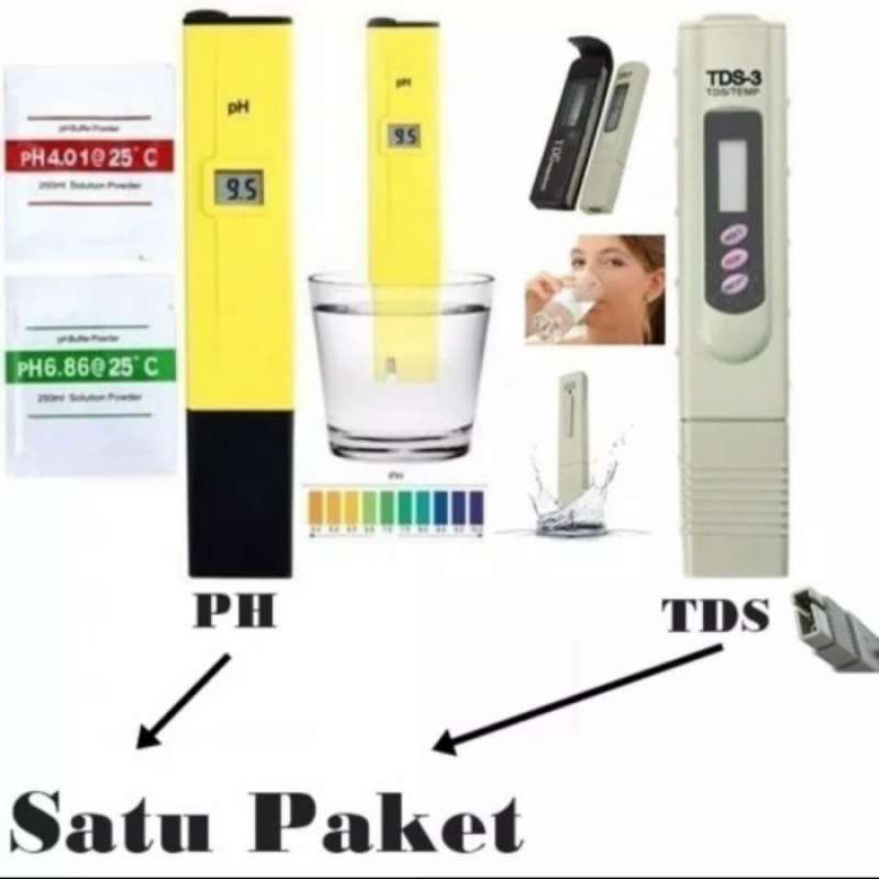 Promo Paket alat Ukur pH Meter dan TDS Tester Digital Beli 1 dapat 2 ...