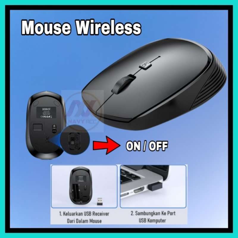 Promo Mouse Robot Wireless 800-1600 Dpi Usb Receiver M205 Diskon 23% di ...