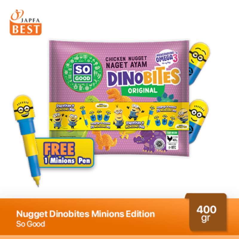 Promo So Good Chicken Nugget Dinobites 400 Gr FREE MINIONS PEN Halal ...