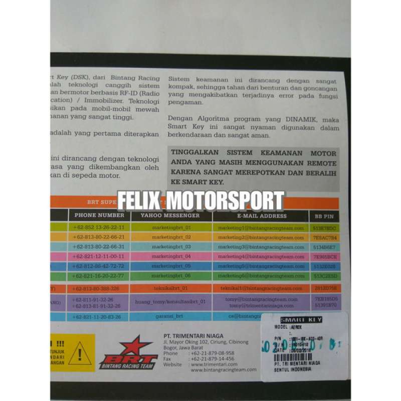 Promo DIGITAL SMART KEY BRT-AEROX Diskon 16% di Seller Gasta Depn ...