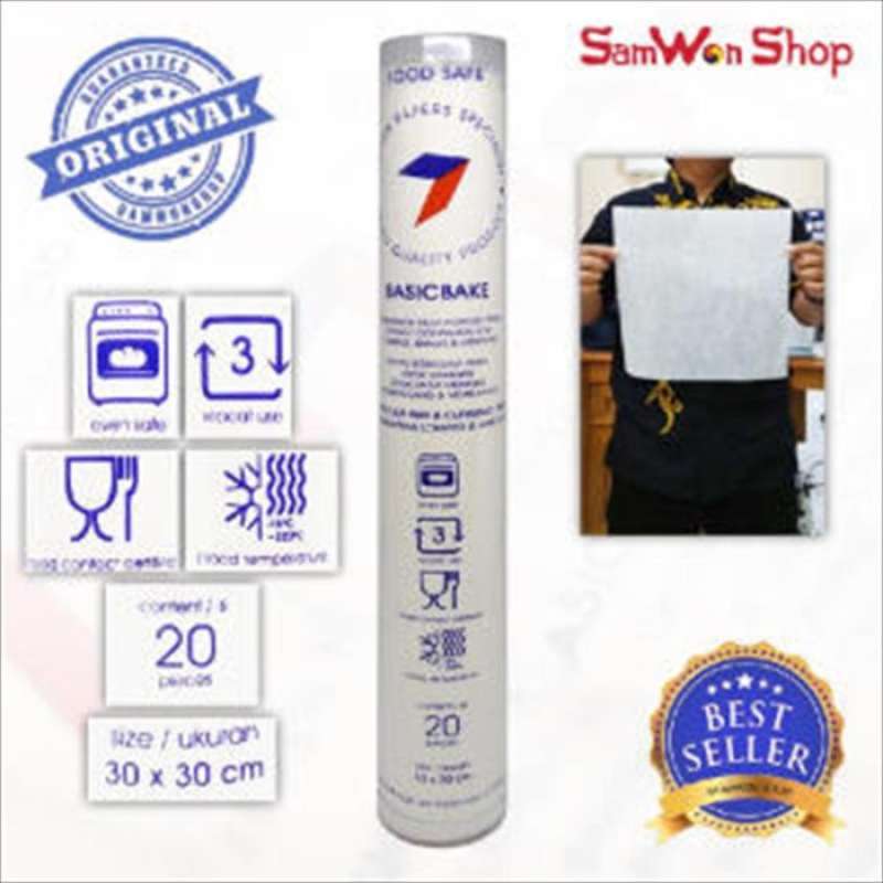 Jual SEVEN BAKING PAPER WHITE / KERTAS ROTI ANTI LENGKET UKURAN 30CM X ...