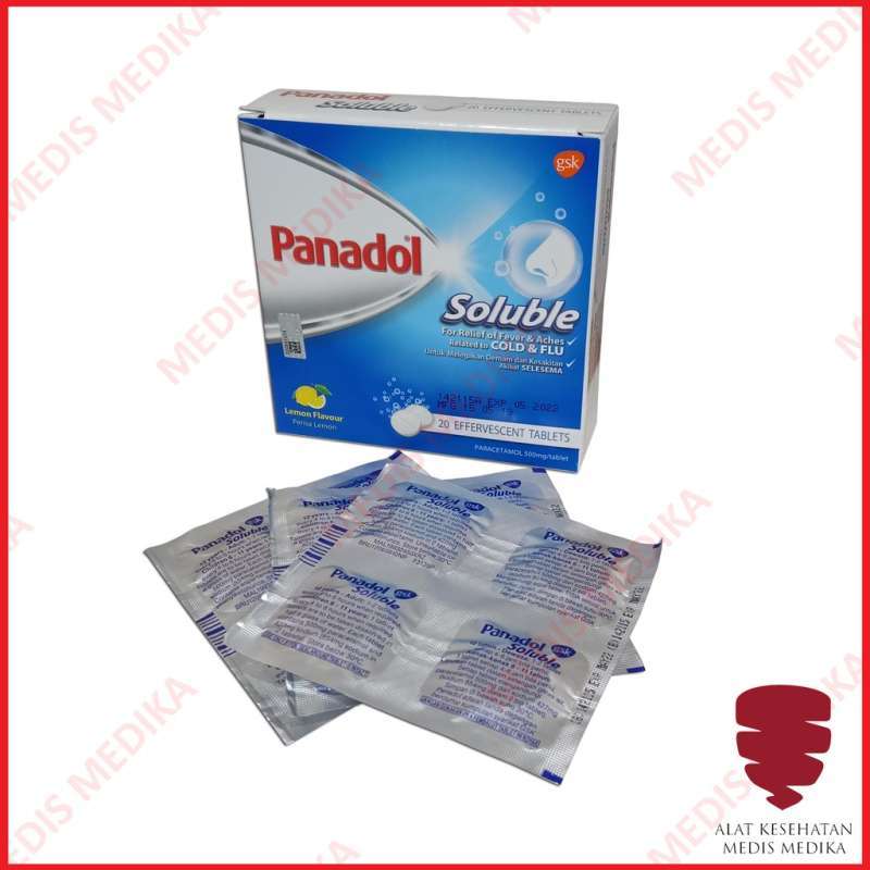 Jual Panadol Soluble Cold & Flu Lemon 20 Effervescent Tablet Obat Celup ...