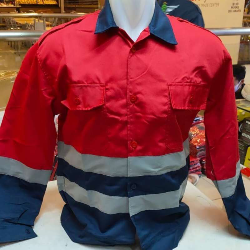 Jual Baju Proyek/Seragam Safety Kerja Lengan Panjang Kombinasi warna ...
