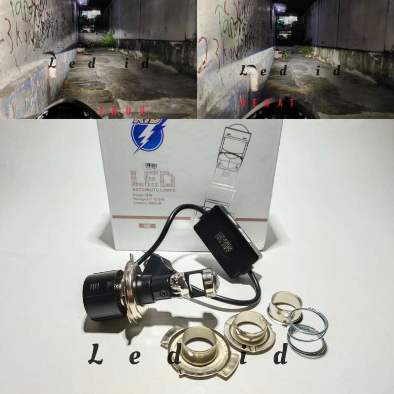 Jual Lampu Utama Led RTD M8 Mini Projector H6 H4 HS1 cut off motor ...