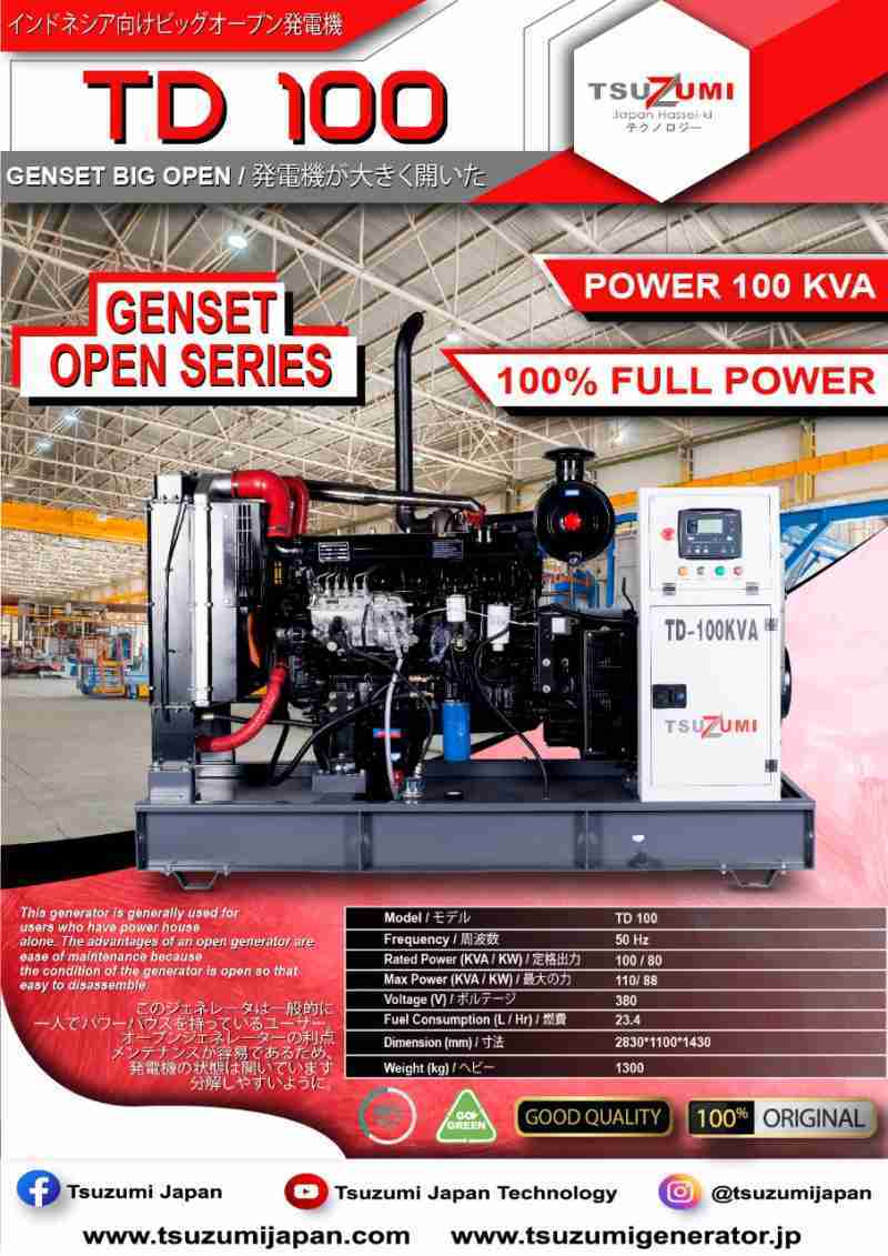 Jual Genset Open 100 Kva Tsuzumi Td 100 Japan Technology Di Seller ...