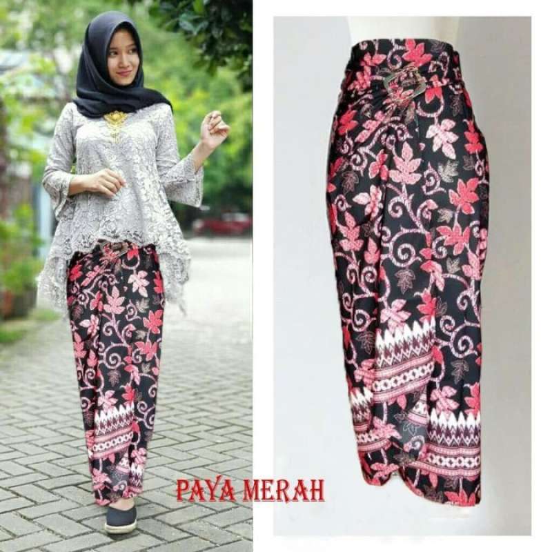 Promo [ROK LILIT PAYA MERAH SL]Rok wanita batik prada merah Diskon 13% ...