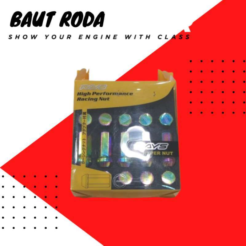 Promo Baut Roda Lugnut Rays Official Titanium 1.5mm Diskon 18% di ...