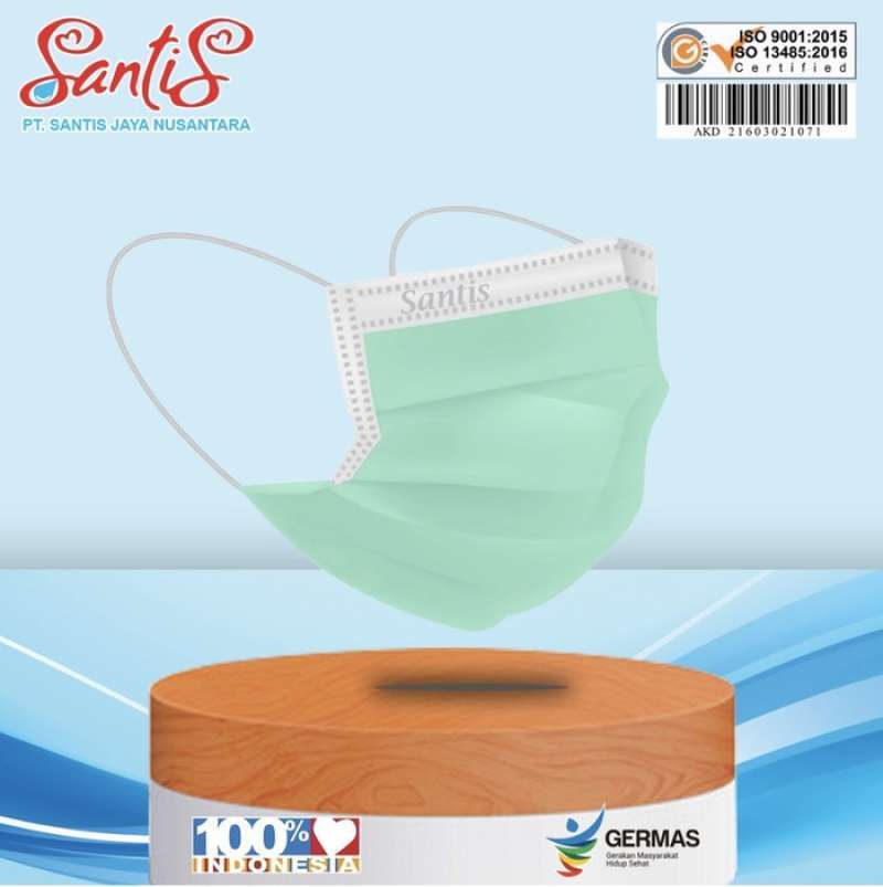 Promo [ SANTIS ] SURGICAL MASKER MEDIS 3PLY EARLOOP DAN HEADLOOP ...