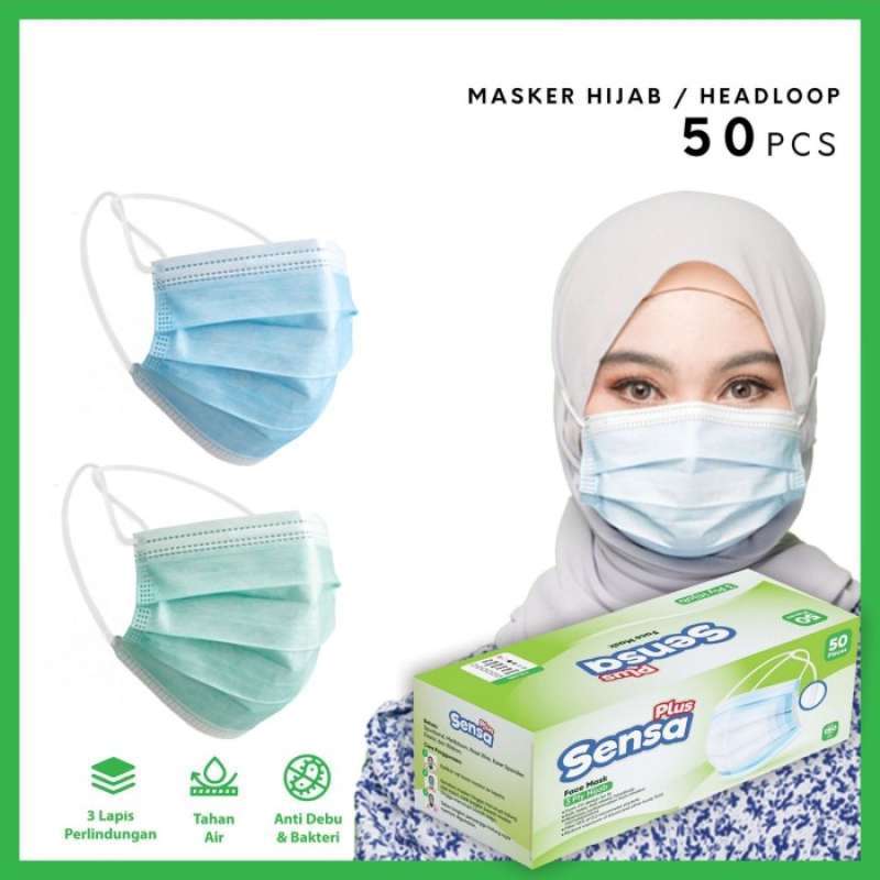 Promo Masker Hijab Medis 3 Ply Murah Sensa Terjamin Diskon 2 Di Seller