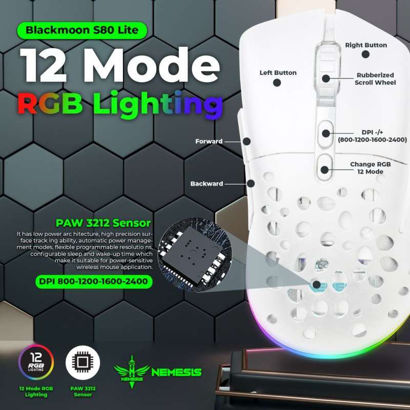 Jual Mouse Gaming Wireless Nyk Nemesis S80 Lite Blackmoon Di Seller ...