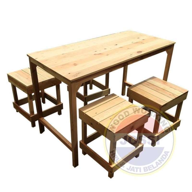 Jual Satu Set Meja Makan / Meja Warung / Meja Kafe Kayu Jati Belanda di ...