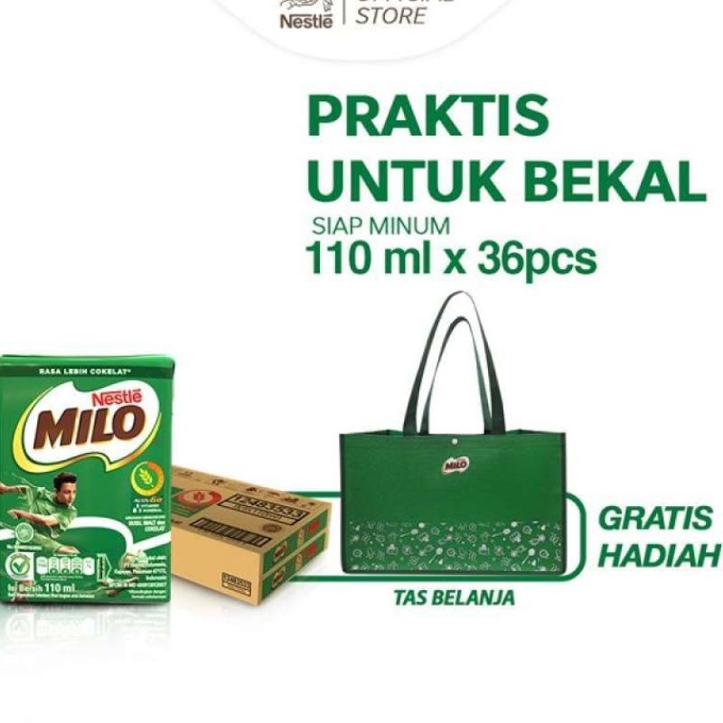 Jual MILO ACTIV-GO Minuman Susu & Coklat UHT [110ml x 36pcs] Free Tas Belanja di Seller Nestle ...
