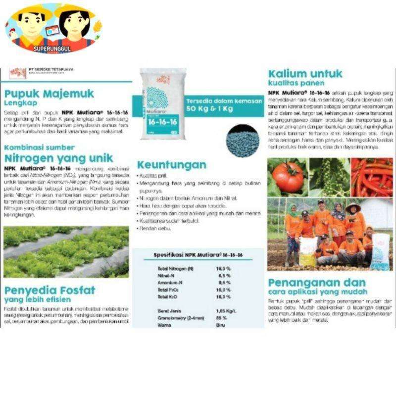 Jual pupuk npk mutiara 1 kg asli di Seller alam raya - Wunut, Kab ...