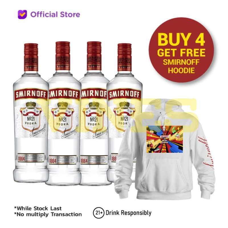 Jual Smirnoff Red Label Vodka Buy 4 Get Hoodie di Seller VINES - Grogol ...