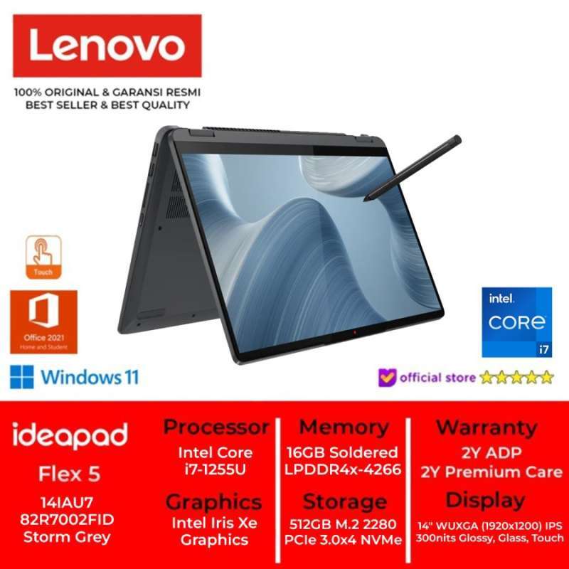 Jual Lenovo Laptop Ideapad Flex 5 14iau7 / Intel Core I7 1255u / Ram ...