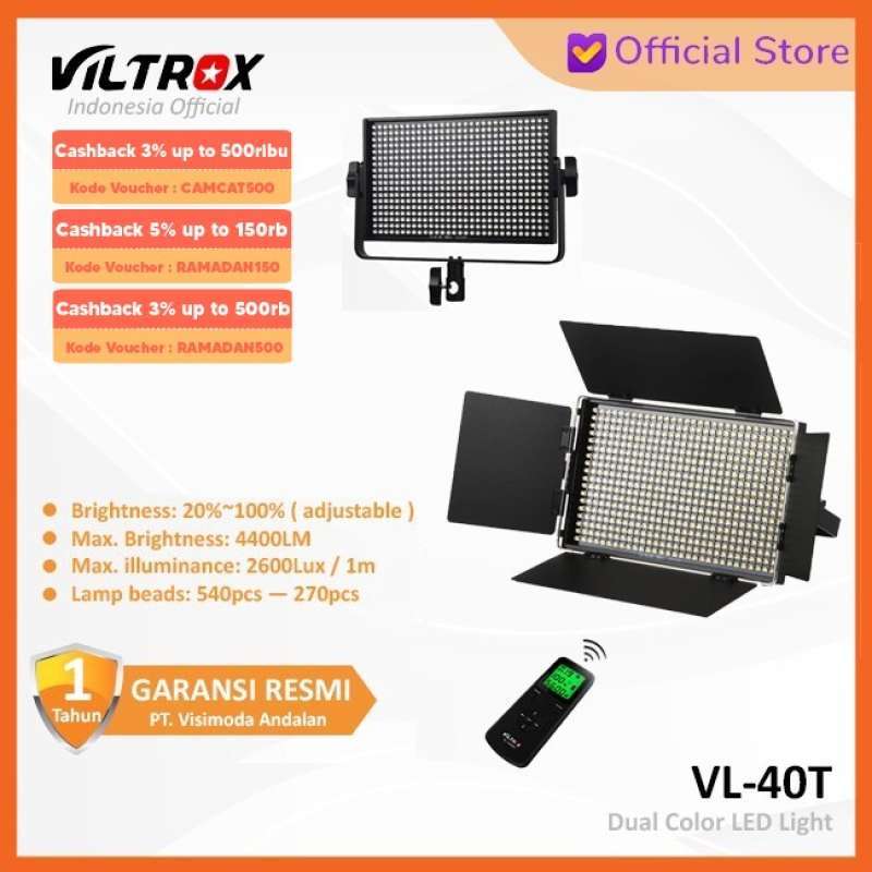 Promo Viltrox Vl-40t Dual Color Led Light 3300-5600k Dimmable Diskon 10% Di Seller Asad Store ...