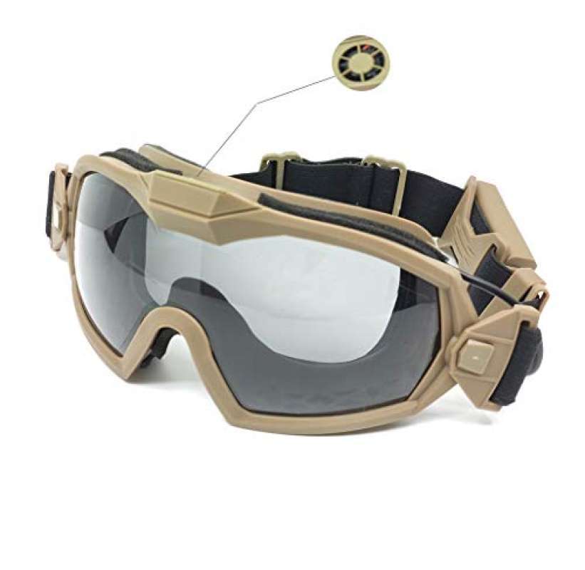 Promo PAIRSOFTWIN Airsoft Tactical Goggles with Fan Anti Fog and 2 Lens ...