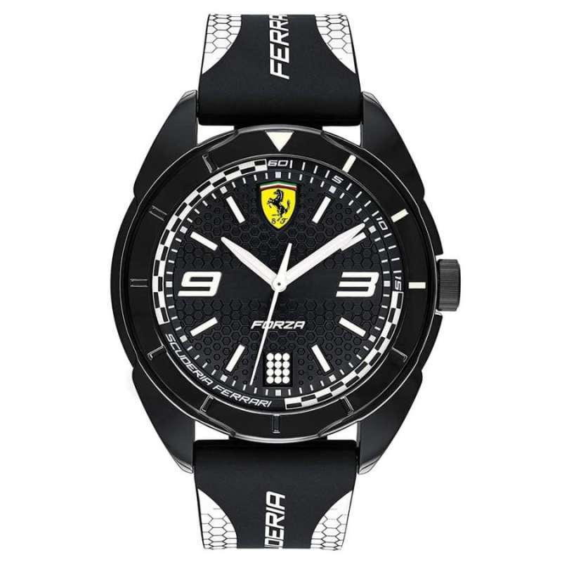 Jual FERRARI 0830519 - Jam Tangan Pria - Rubber - Hitam Putih ...