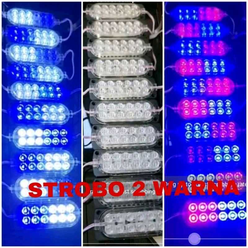 Promo LAMPU variasi LED ULTRASONIC STROBO 2 WARNA merah biru dan biru ...