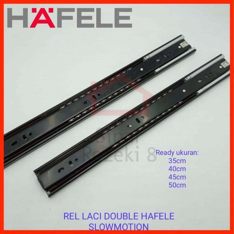Promo 45 Cm Hafele Rel Laci Double Slow Motion Soft Close Ball Bearing ...