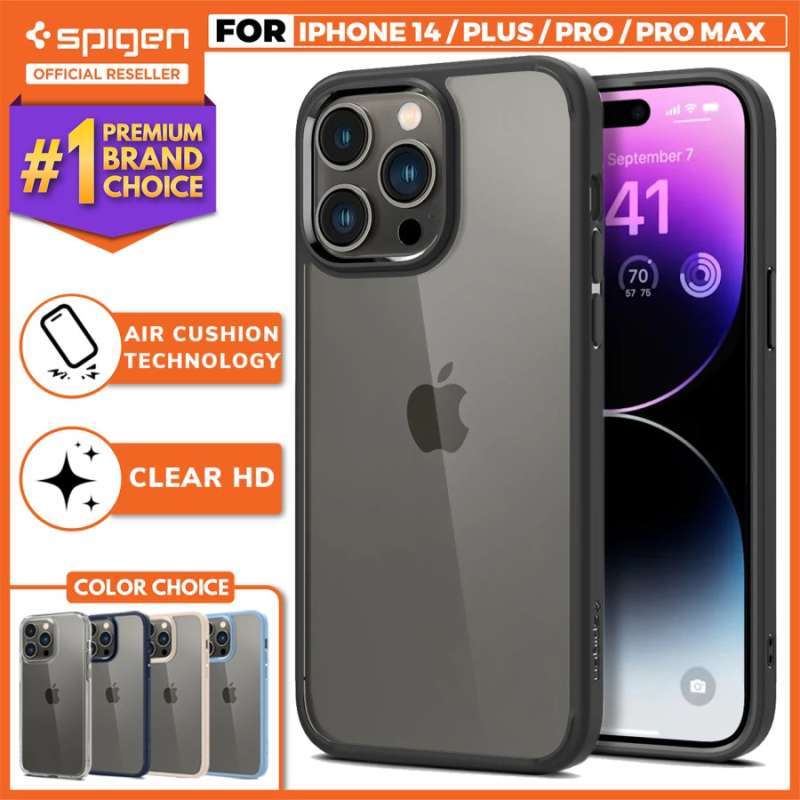 Jual Case iPhone 14 / Pro / Max / Plus Spigen Crystal Hybrid Clear Anti ...