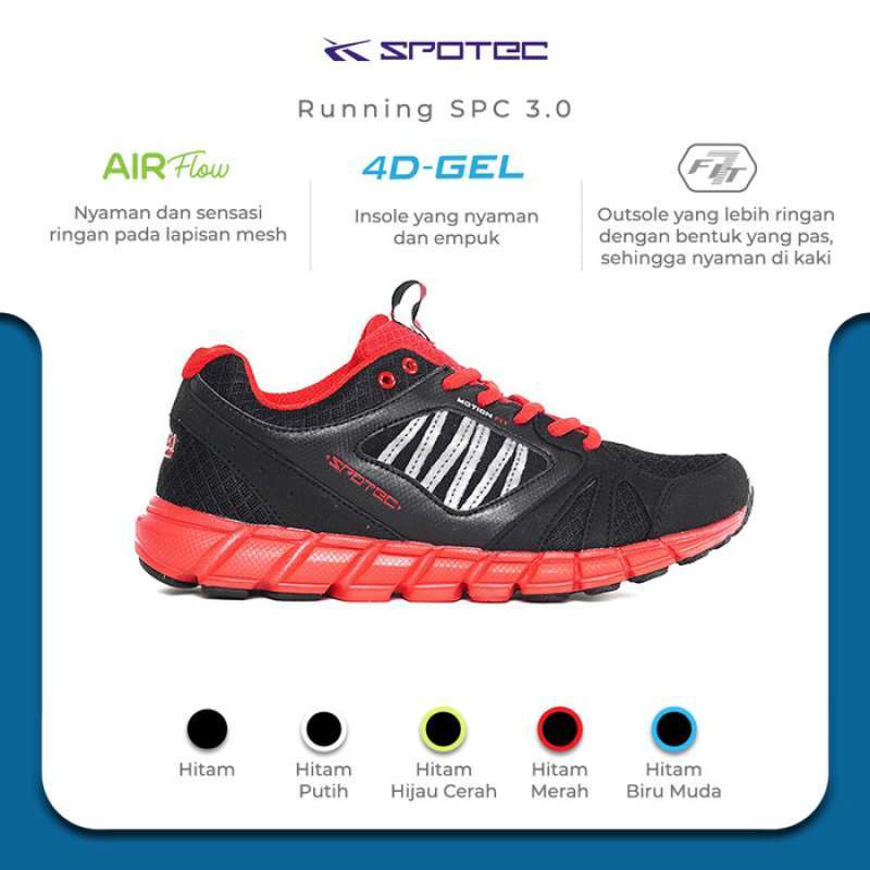 Jual SPOTEC Sepatu Running SPC 3.0 Hitam - Merah - 37 di Seller ...