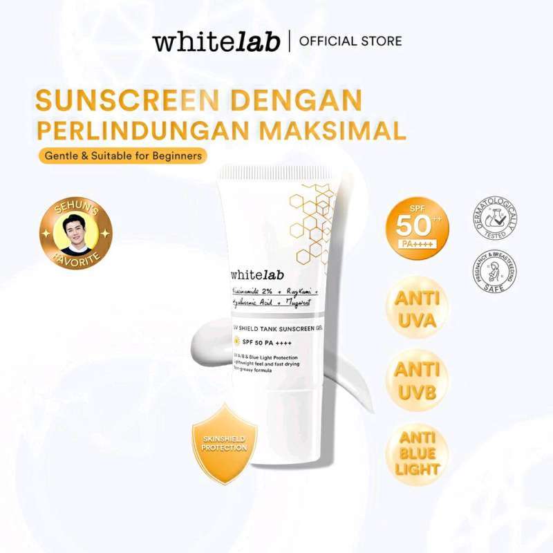 Jual WHITELAB UV Shield Tank Sunscreen Gel SPF 50++ PA++++ Sunblock ...