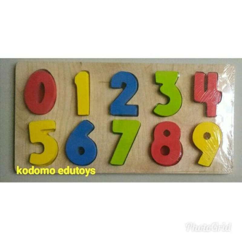 Promo Puzzle Chunky Angka 0 - 9, Mainan Kayu Edukatif Anak TK PAUD ...