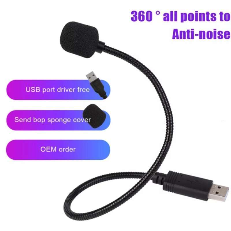 Jual USB mic microphone flexible laptop 3.5mm pc komputer gaming ...