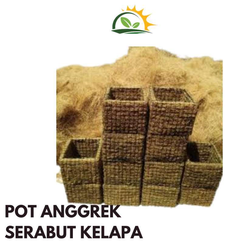 Jual POT ANGGREK SABUT KELAPA MODEL KOTAK serabut kelapa pot tanaman di ...