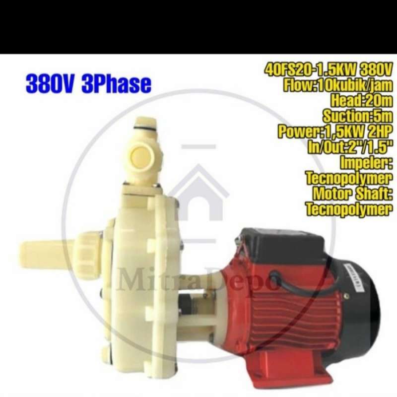Promo Pompa kimia chemical pump 40FS20 380v-3phase 1,5kw 2HP Diskon 23% di Seller Buildingtool ...