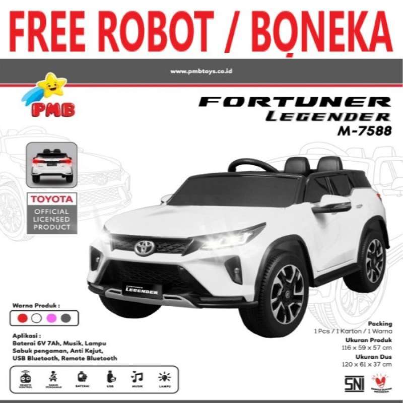 Jual Mobil Aki Remote Control Toyota Fortuner Legender PMB M 7588 VRZ ...