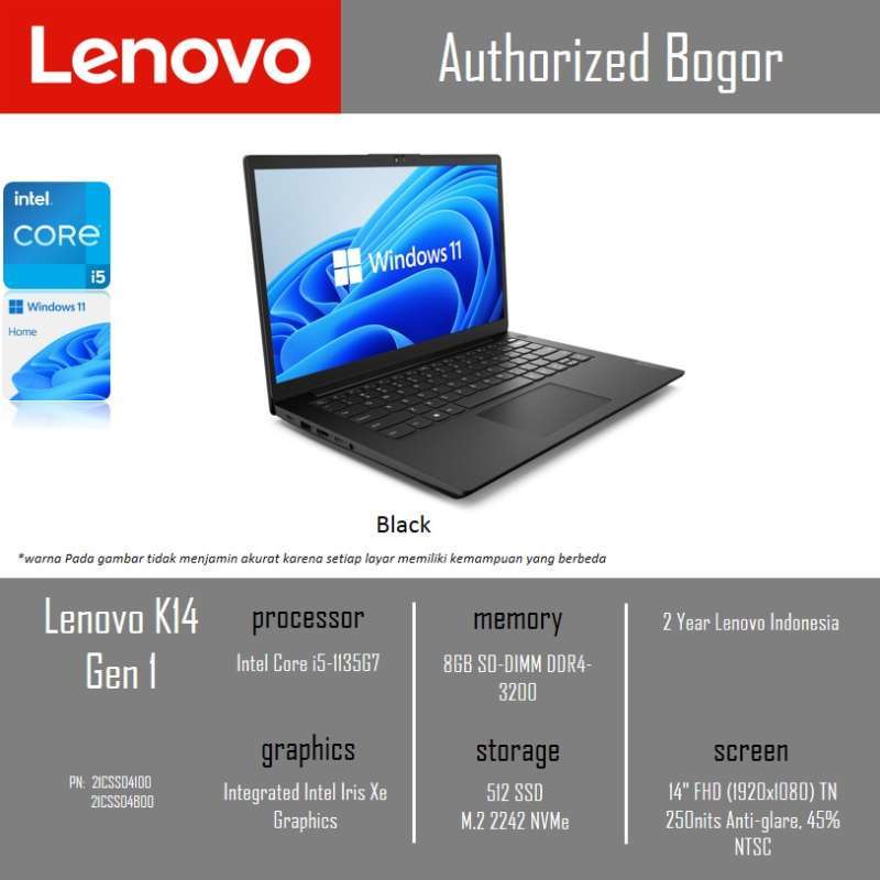 Jual Lenovo K14 Gen 1 - 21CSS04100/21CSS04B00, Intel Core i5-1135G7, 8GB, 512GB SSD M.2, 14 FHD ...